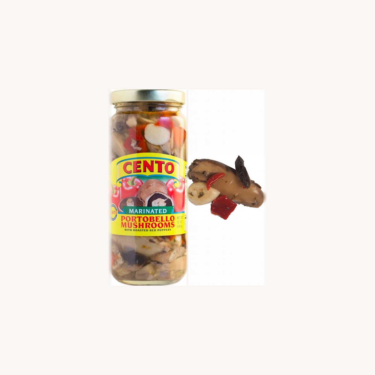 Cento Marinated Portobello Mushrooms with Roasted Red Peppers 12 OZ ...